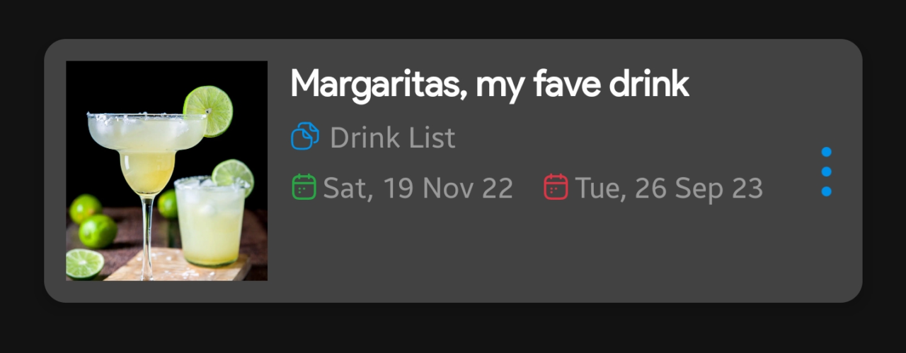 Drink List | TimeStampR