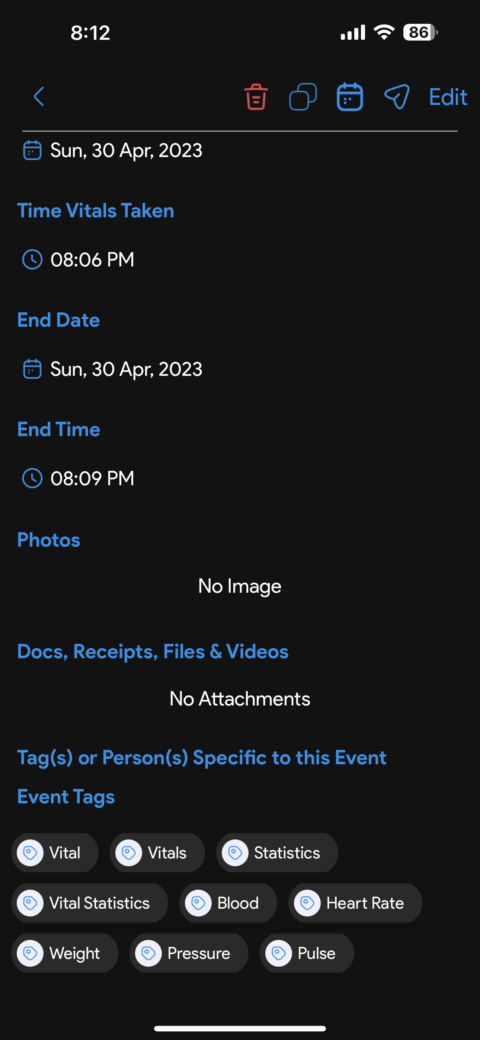 Medical Vital Statistics | TimeStampR