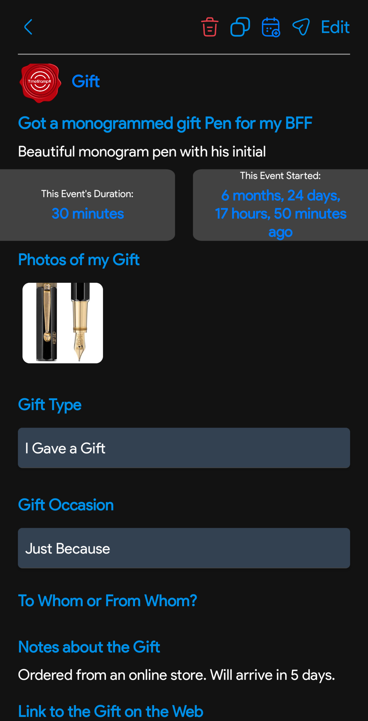 Gift | TimeStampR